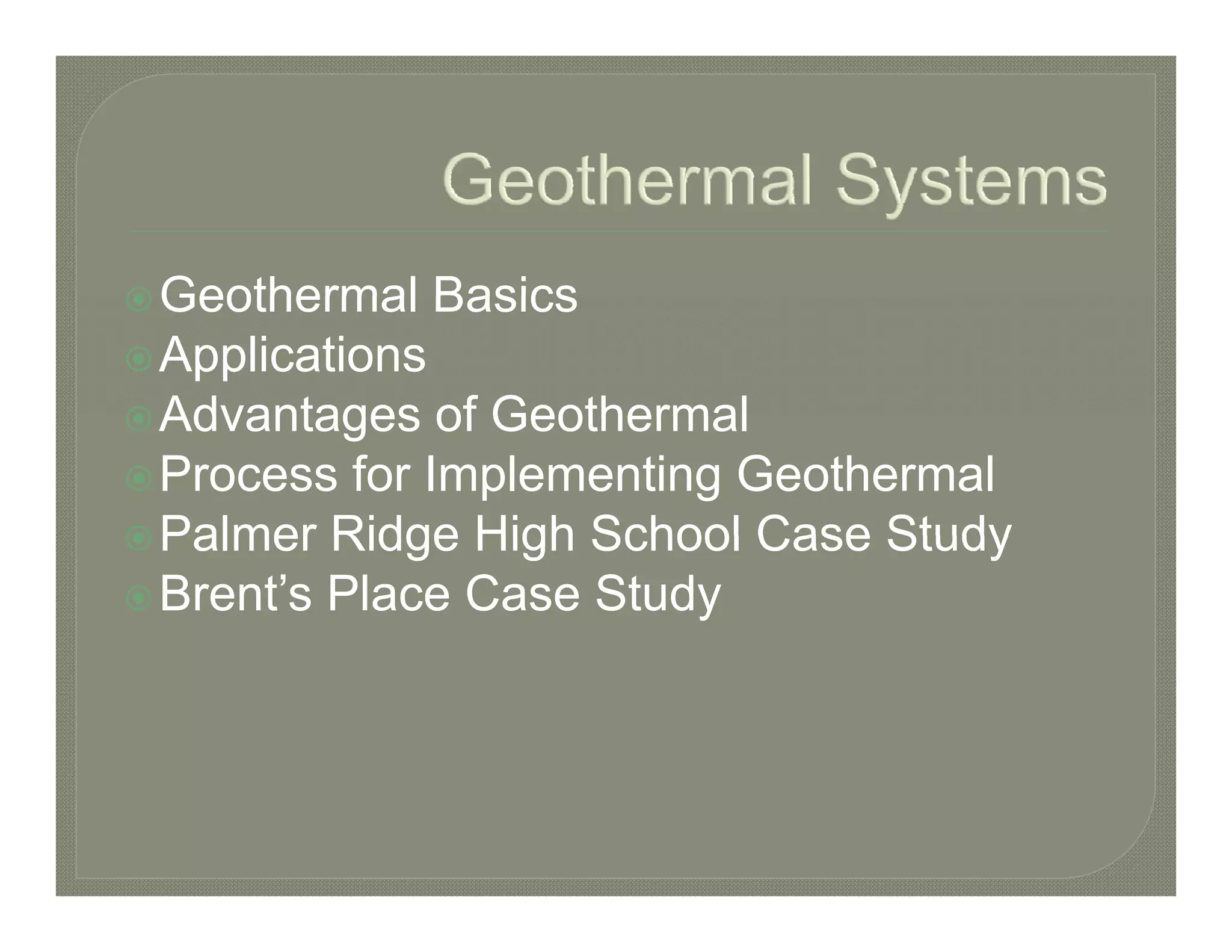 Geothermal / Geoexchange Systems | PDF