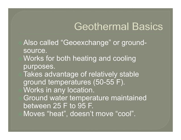 Geothermal / Geoexchange Systems | PDF