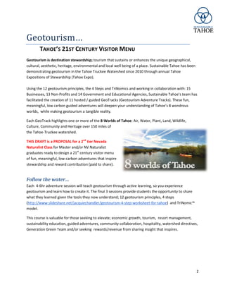 Geotourism Course | PDF