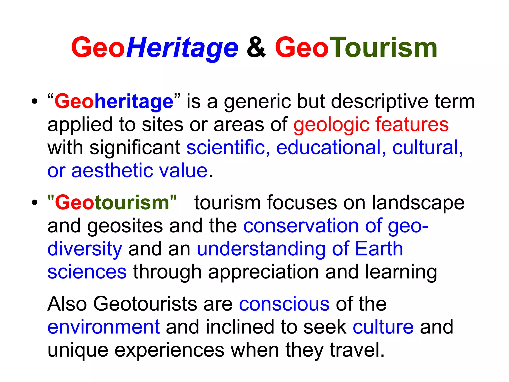 Geotourism geoheritage | PDF