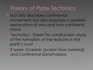 tectonic plates, seafloor spreading, several plate motion | PPT
