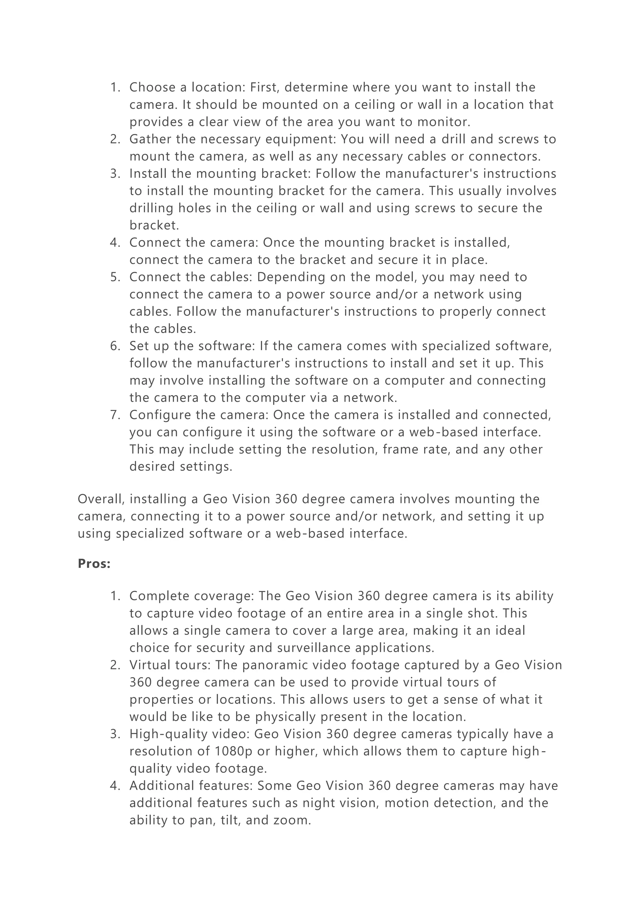 Geo Vision 360 Degree Camera | DOCX