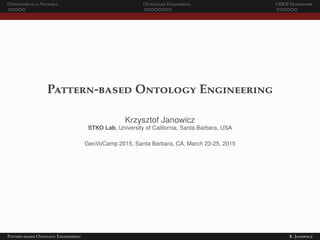 Pattern-based Ontology Engineering | PPT