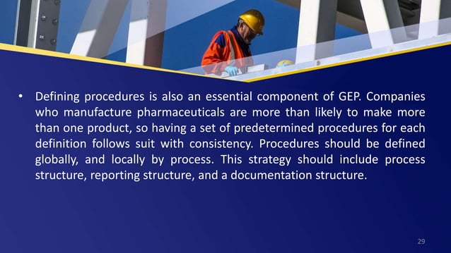 GOOD ENGINEERING PRACTICES | PPTX | Pharmaceutical Industry | Industries