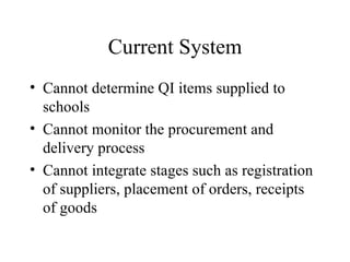 Purchase of Computers & Software for Procurement and Delivery of ...
