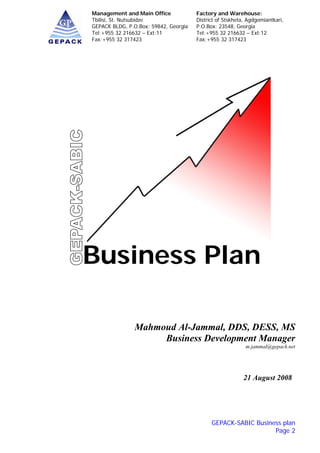 Gepack Sabic Business Plan | PDF | Logistics | Business