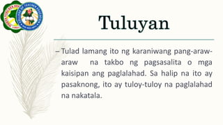 Mga Anyo at Uri ng Panitikan | PPTX
