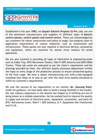 Gayatri Electric Projects India Private Limited, Ahmedabad, Power ...