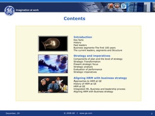 GE- ILLUSTRATIVE CASE ON BUSINESS STRATEGY AND HRM | PPT