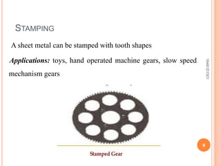 gears manufacturing process, inspection,failure and remedies | PPTX