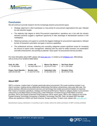 2012 New Research Report - GEP Value Trends: Procurement Strategy | PDF