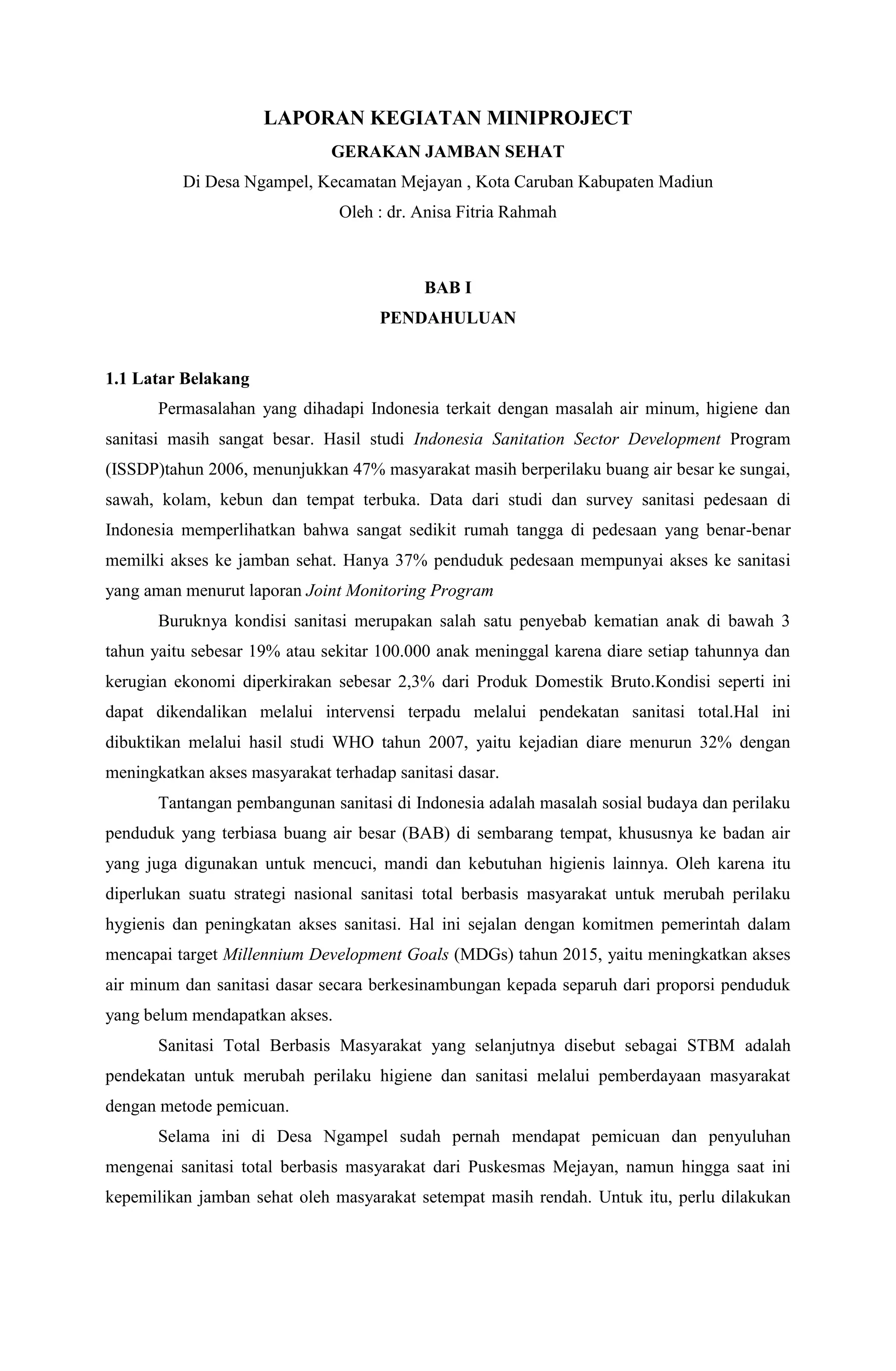 Gerakan jamban sehat | DOCX