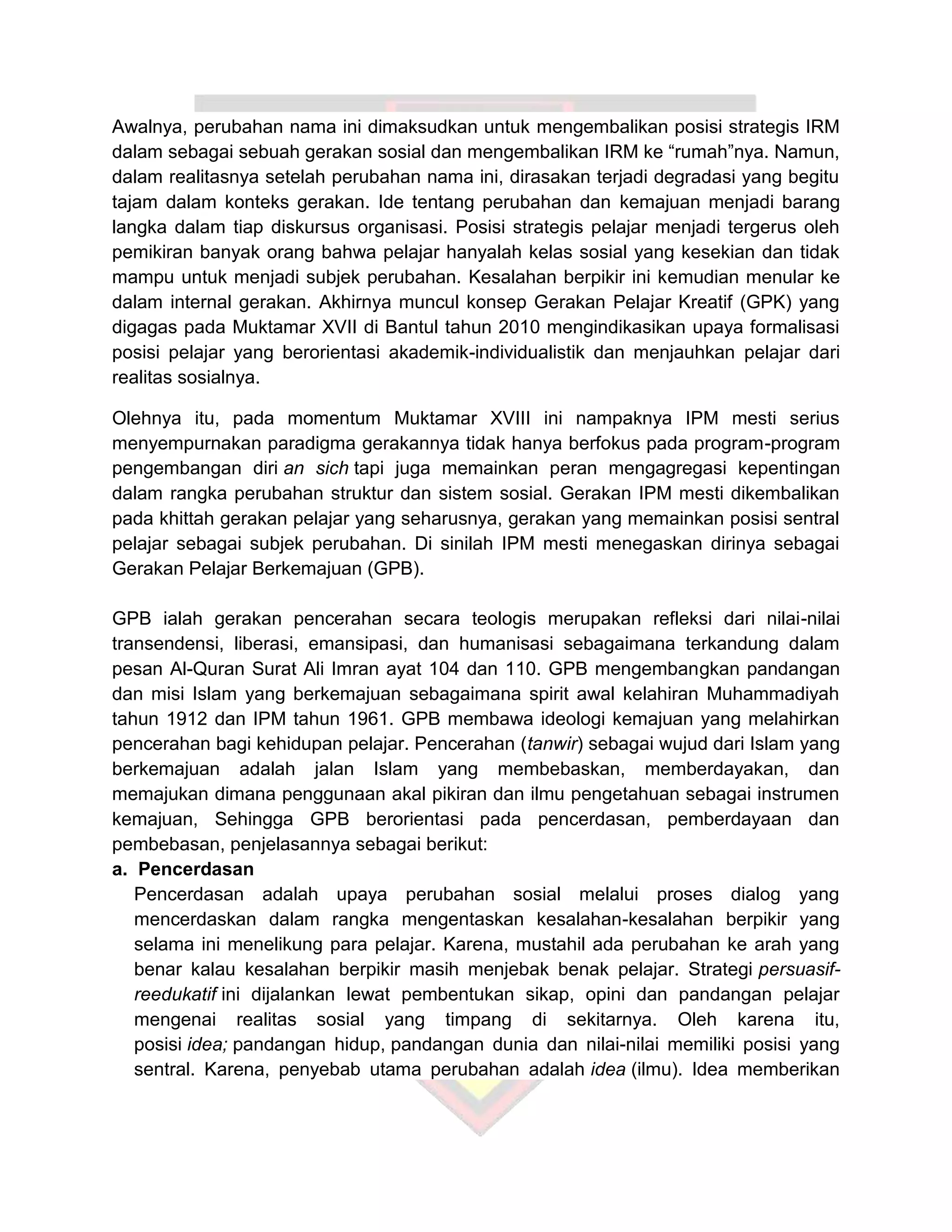 Gerakan Pelajar Berkemajuan | DOCX