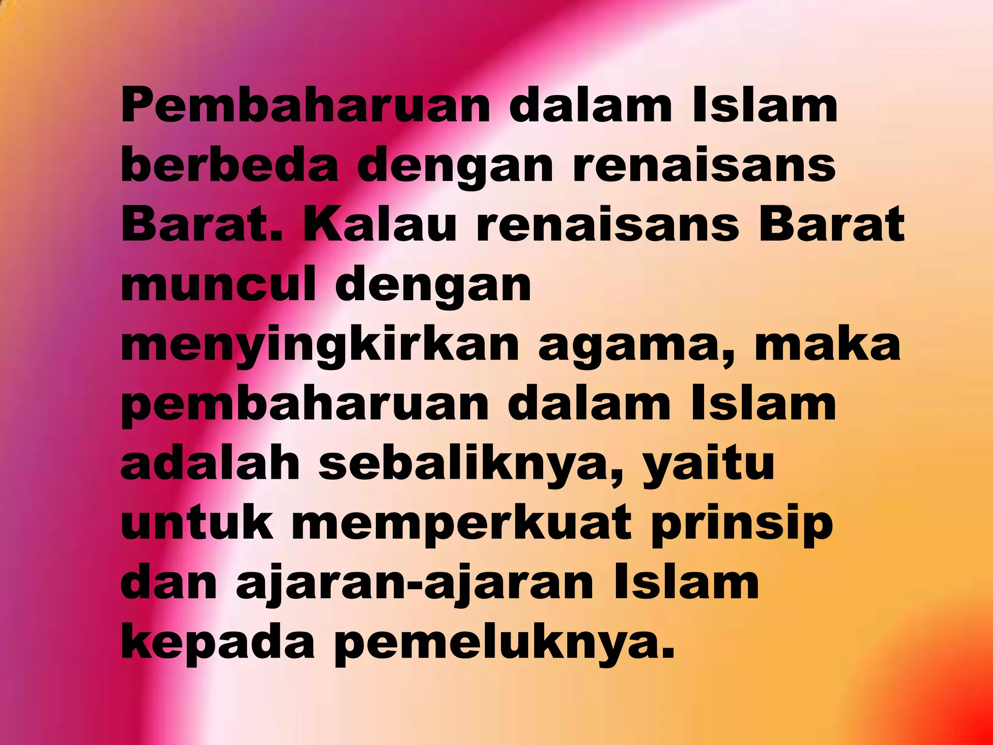Gerakan pembaharuan islam di indonesia | PPTX