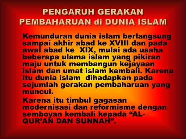 Gerakan pembaharuan islam di indonesia | PPTX