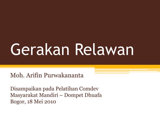 Gerakan relawan | PPTX