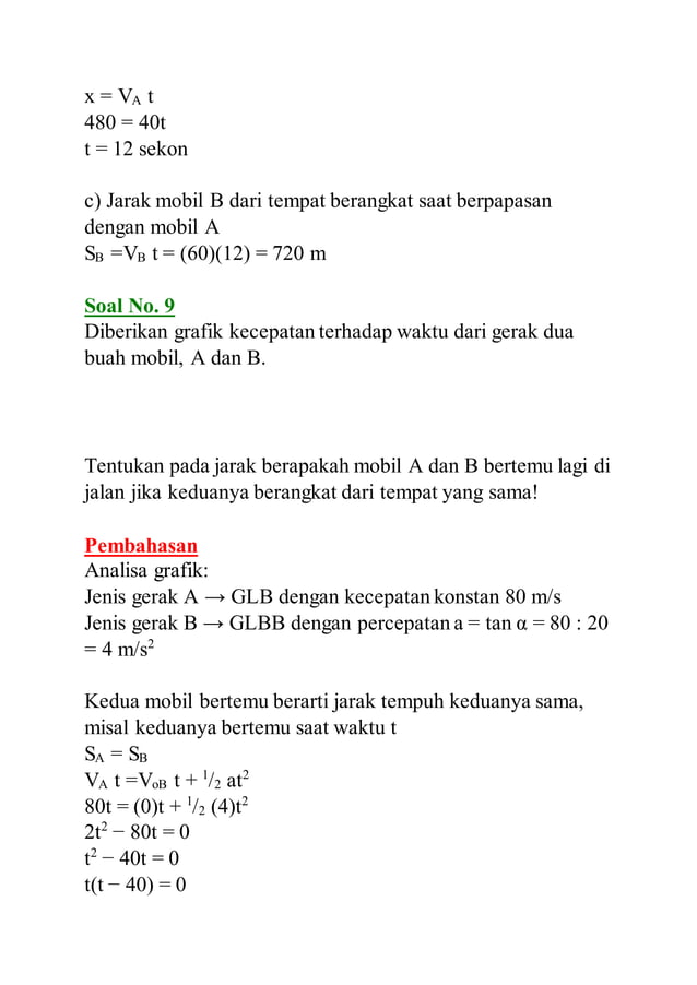 Gerak lurus beraturan | DOCX