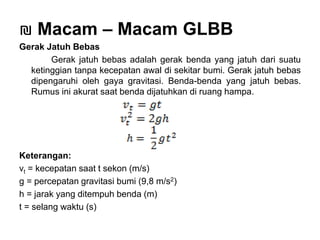 Gerak lurus berubah beraturan (glbb) | PPTX