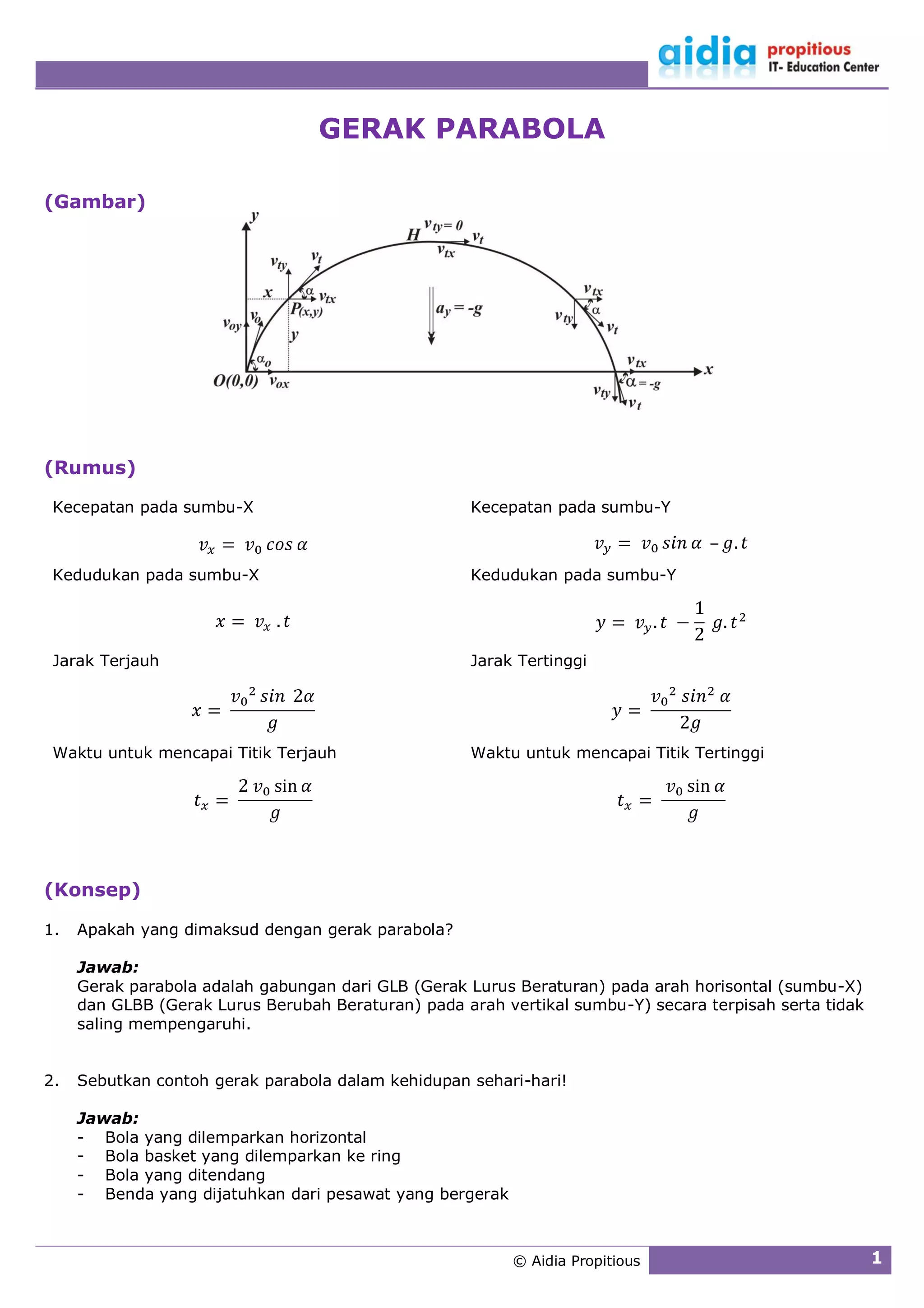 Gerak Parabola | PDF