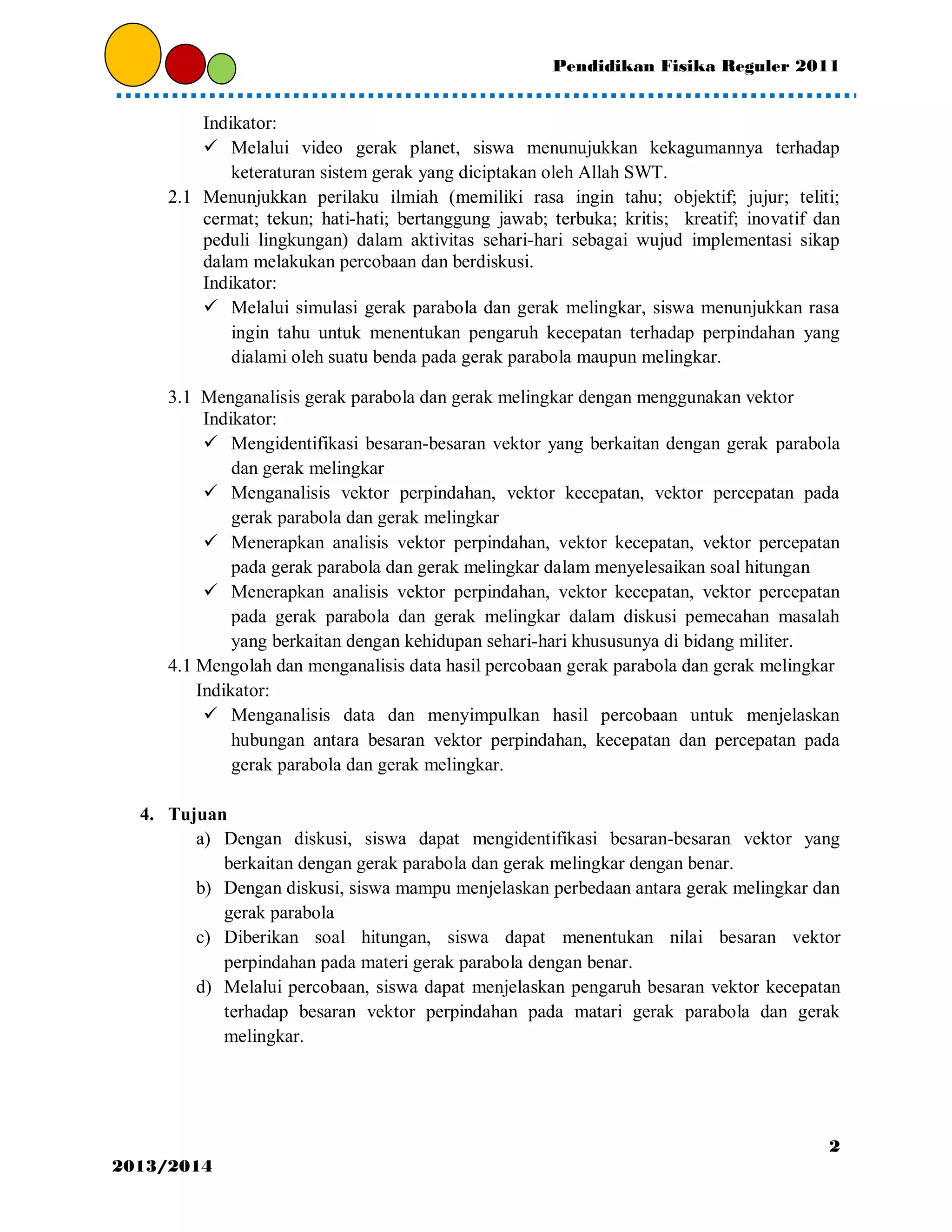 Gerak parabola dan gerak melingkar lengkap lp | PDF