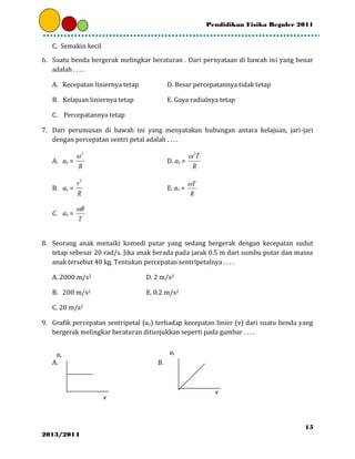 Gerak parabola dan gerak melingkar lengkap lp | PDF