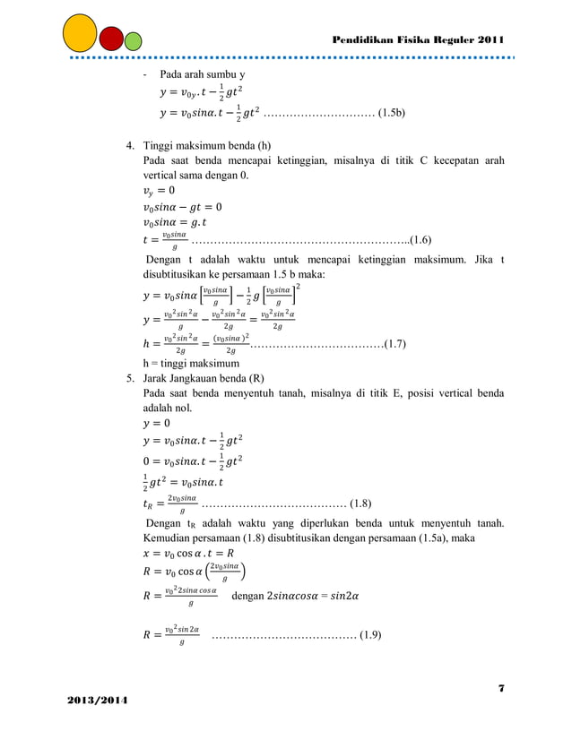 Gerak parabola dan gerak melingkar lengkap lp | PDF
