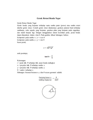 Gerak rotasi benda tegar | DOCX