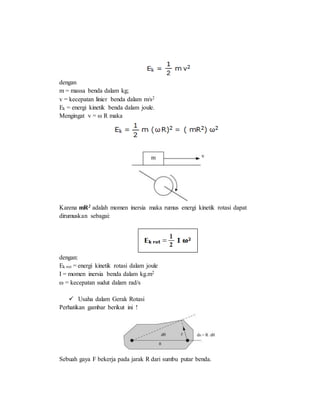Gerak rotasi benda tegar | DOCX
