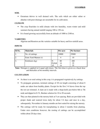 Production technology of Geranium | PDF