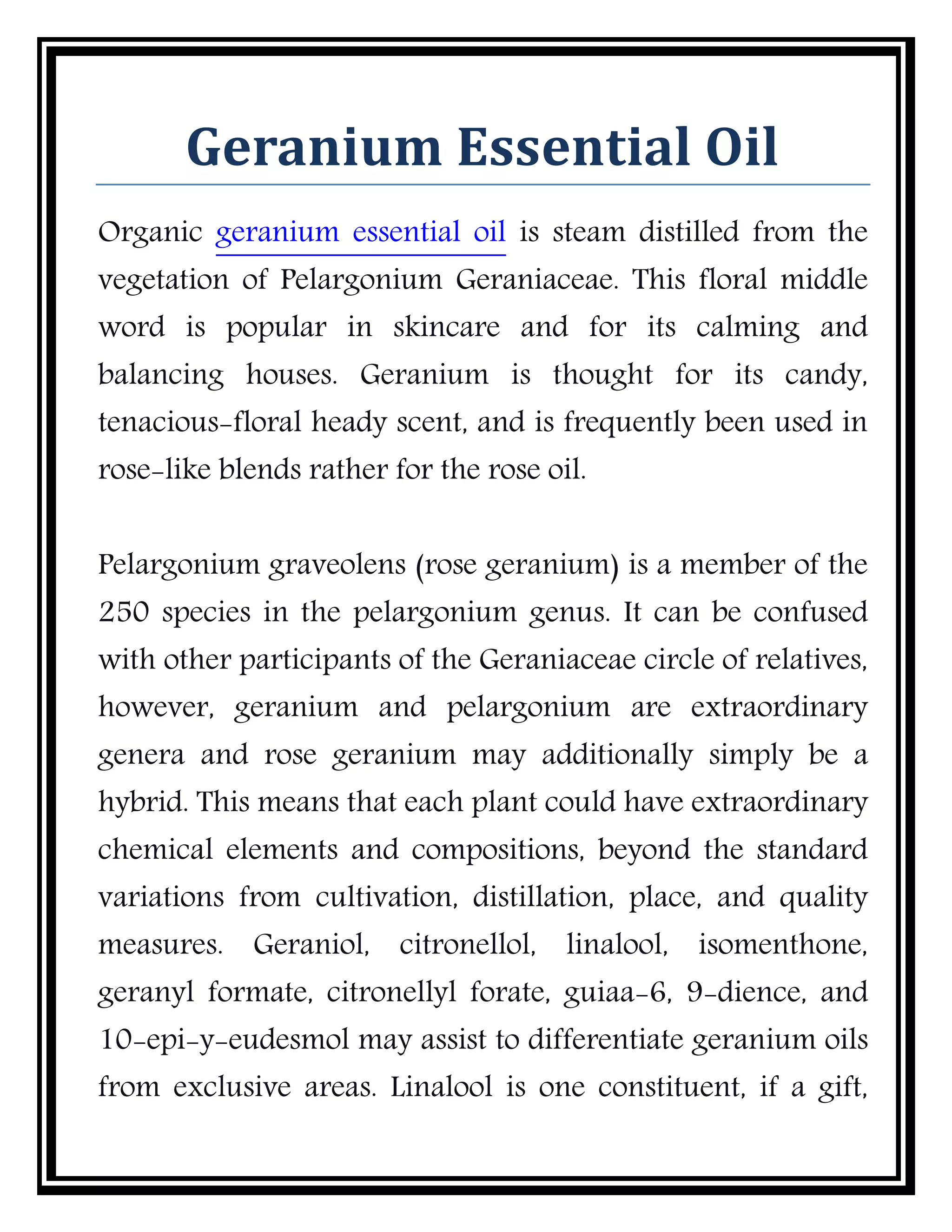 Geranium essential oil | PDF