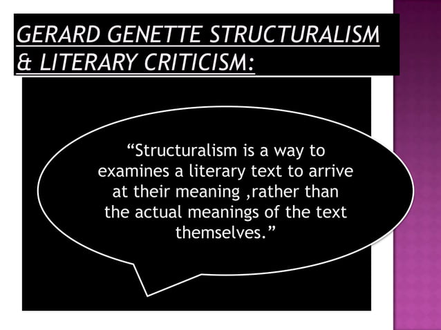 Gerard genette's structuralism & literary criticism | PPTX | Books and ...