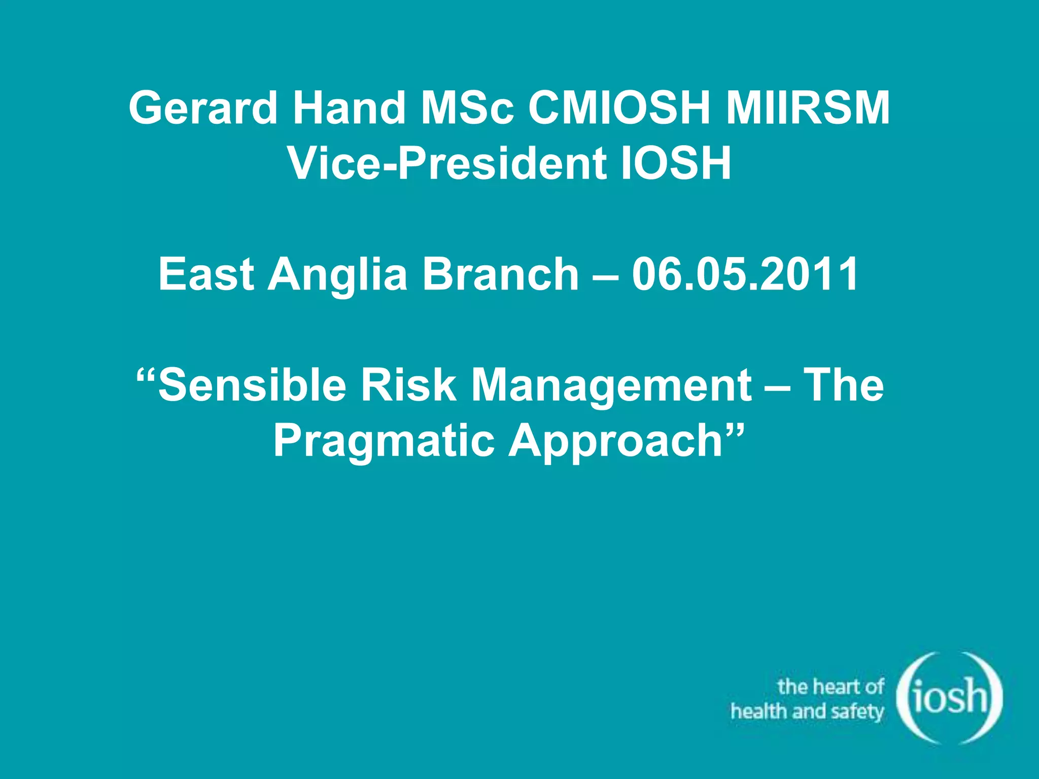 sensible risk assessment | PPT