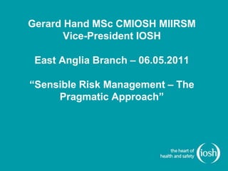 sensible risk assessment | PPT