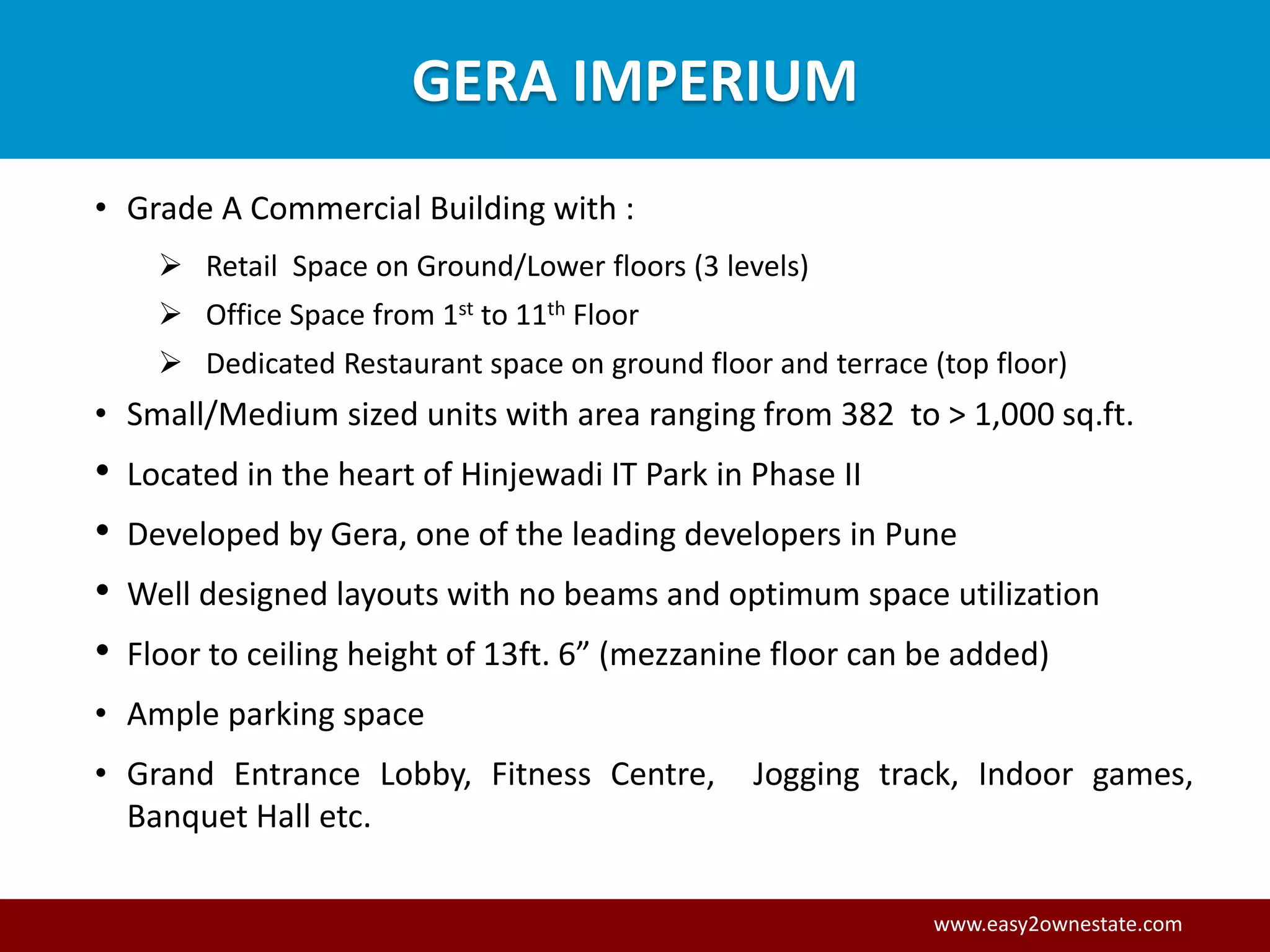 Gera's Imperium Rise - Investment Opportunity Showroom and Office Space ...