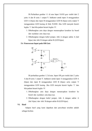 Laporan Praktikum Gerbang logika | PDF