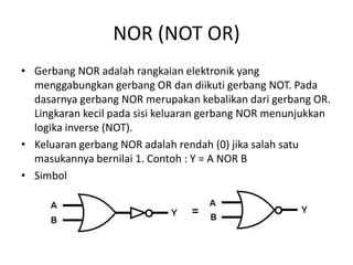 Gerbang logika nand nor | PPTX