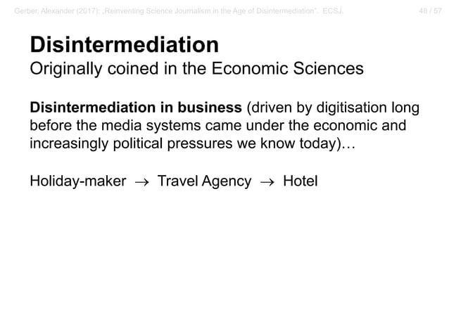 Disintermediation in Science Communication, ECSJ 2017 | PPT
