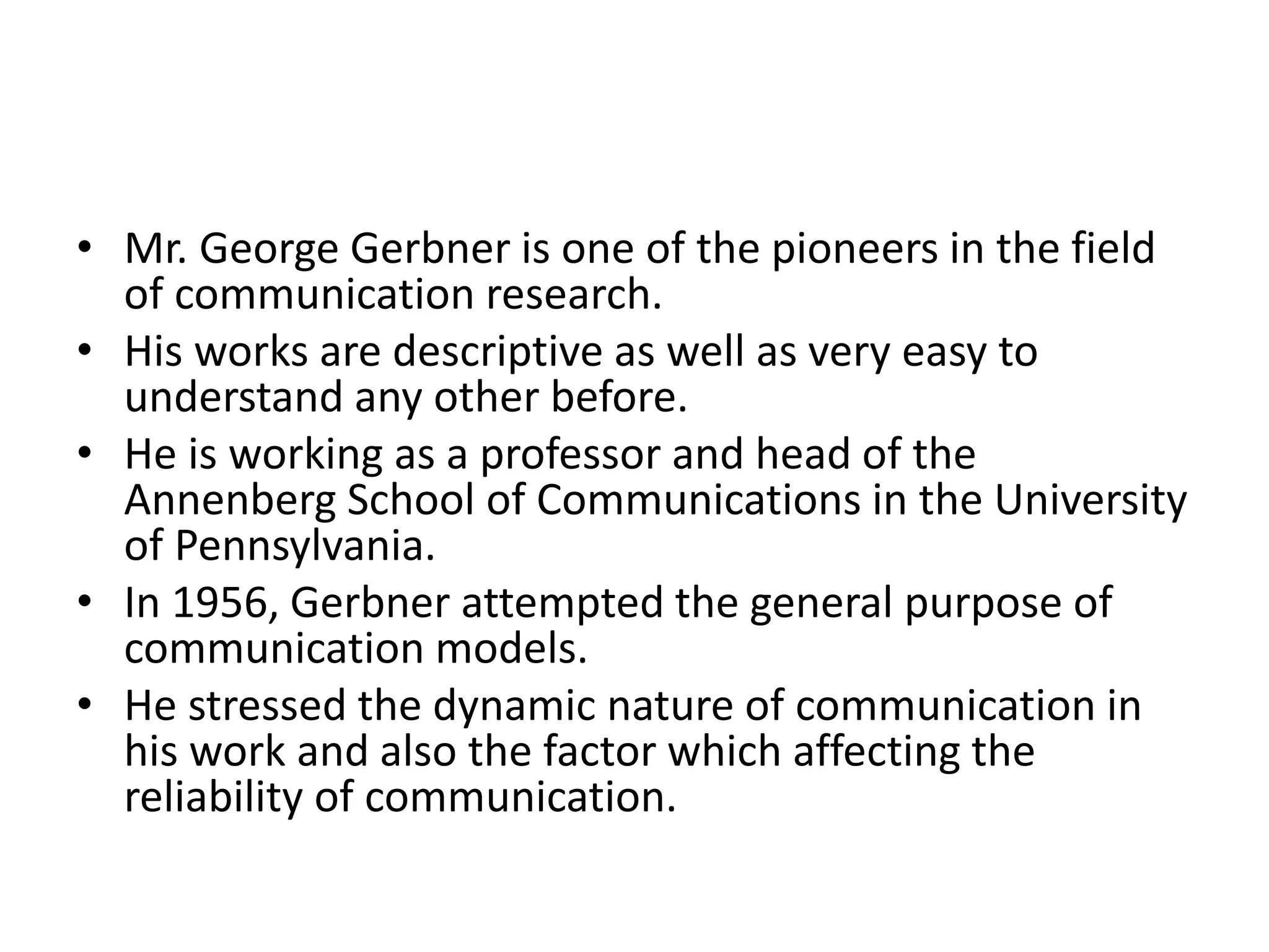Gerbner’s model of communication | PPTX