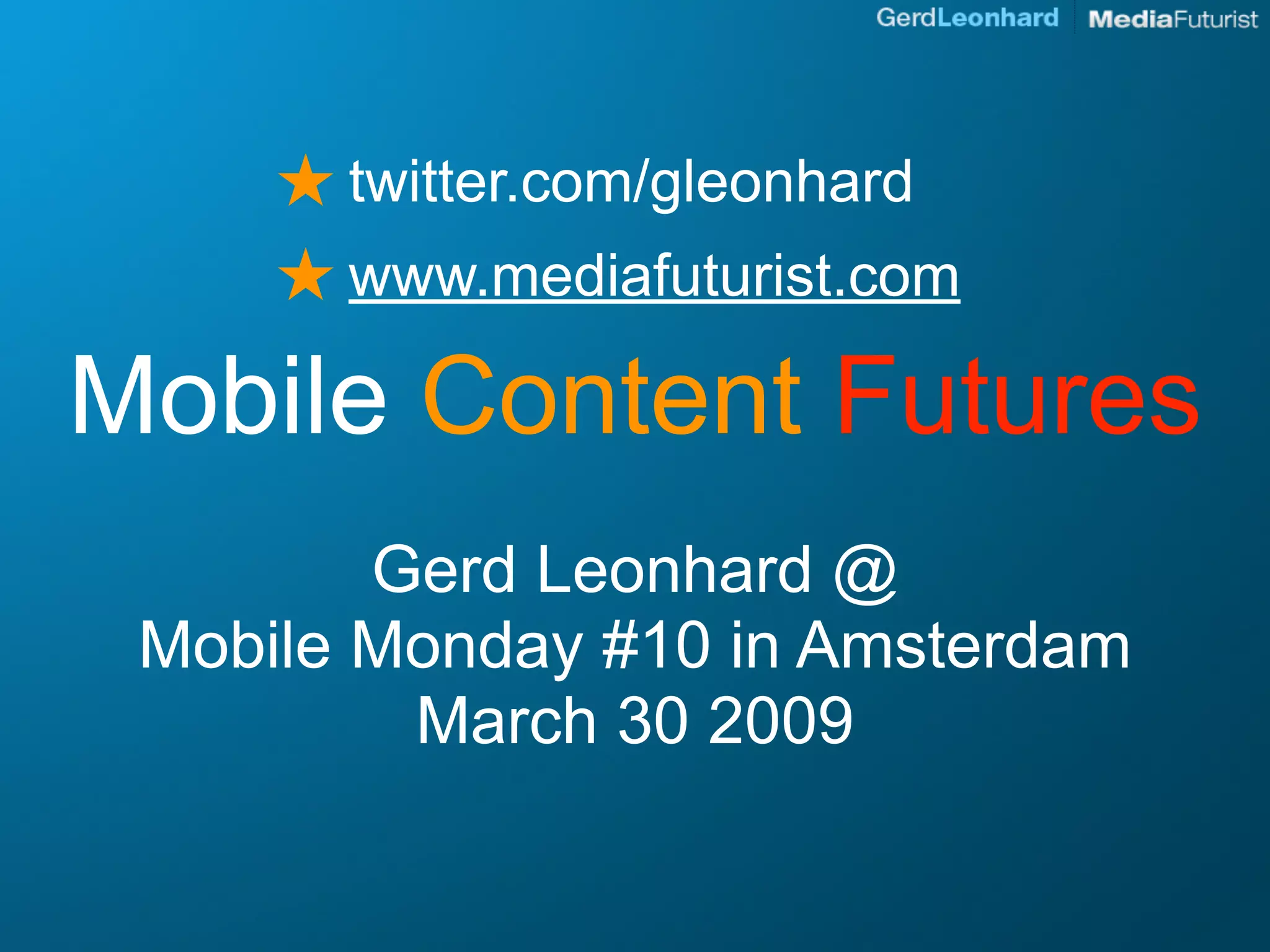 MoMo #10 - Gerd Leonhard | PPT