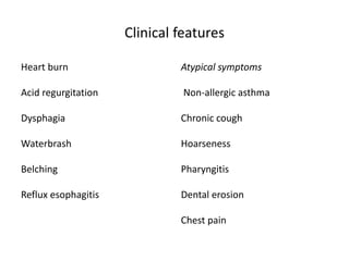 Gastro Esophageal Reflux Disease | PPT