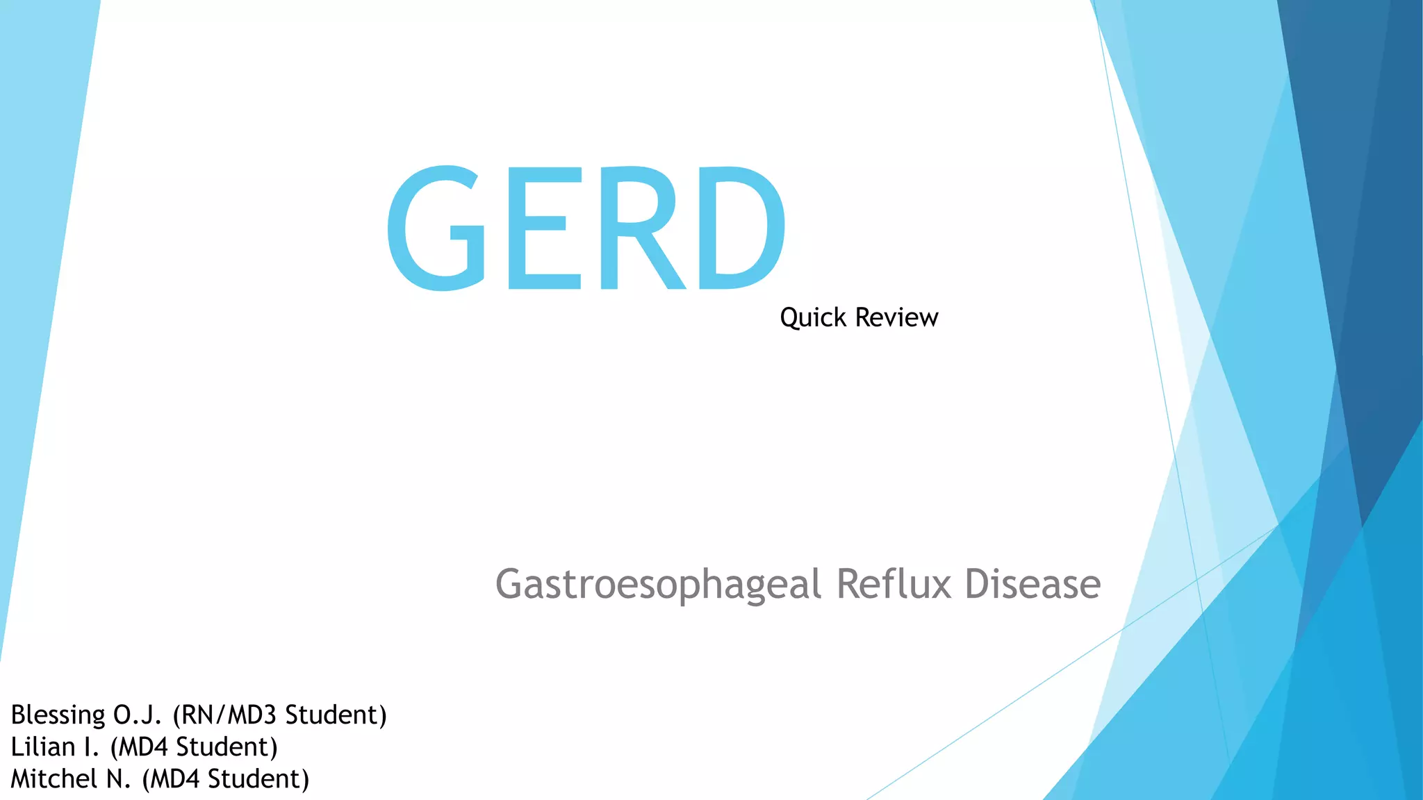 Gastroesophageal Reflux Disease | PPT