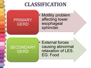 GASTRO ESOPHAGEAL REFLUX DISEASE | PPTX