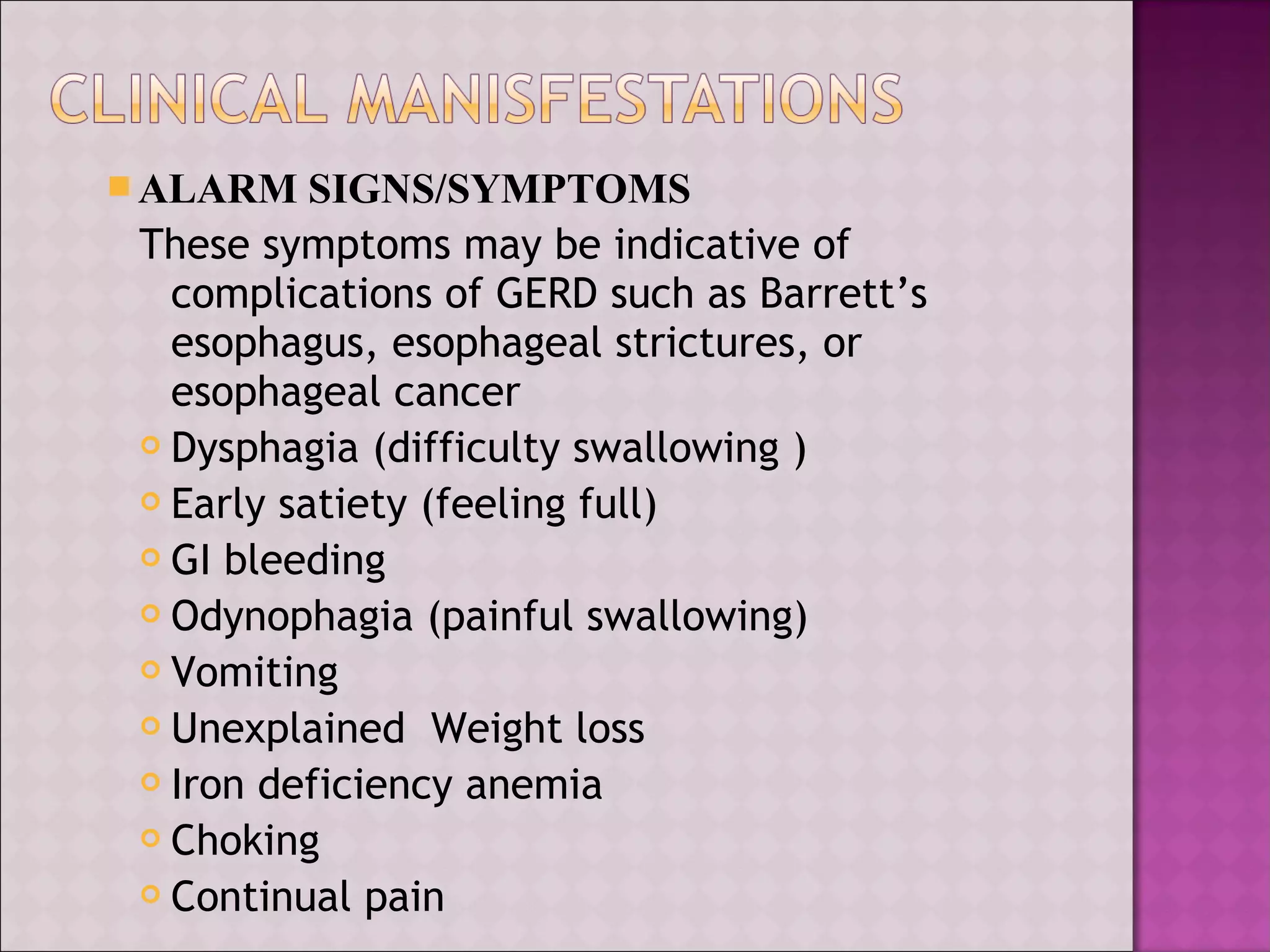 Gastro esophageal Reflux Disease (GERD) and its management | PPT