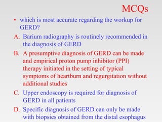 GERD Reflux Oesophagitis MCQ.pptx