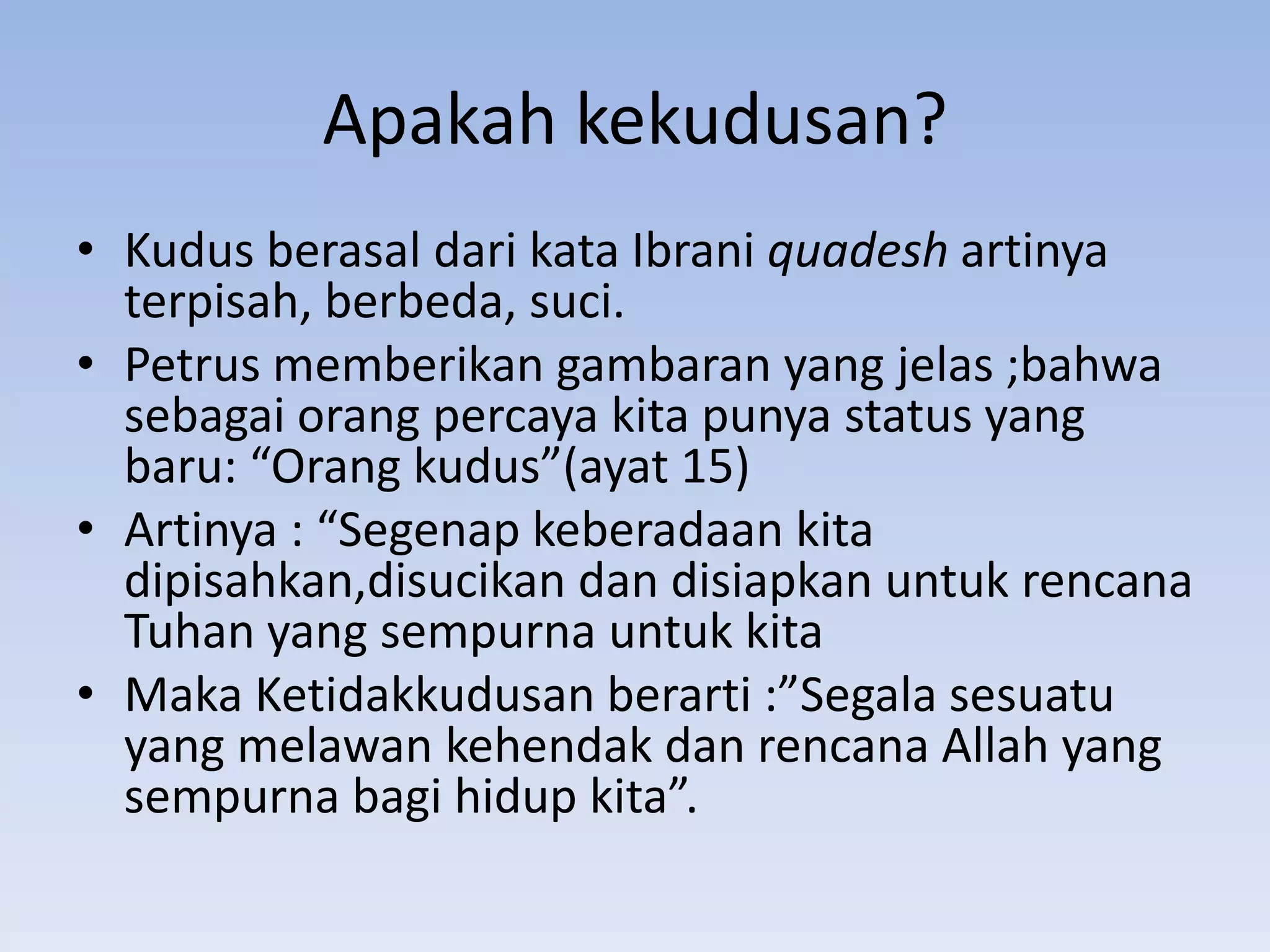 Gereja panggilan kekudusan | PPTX