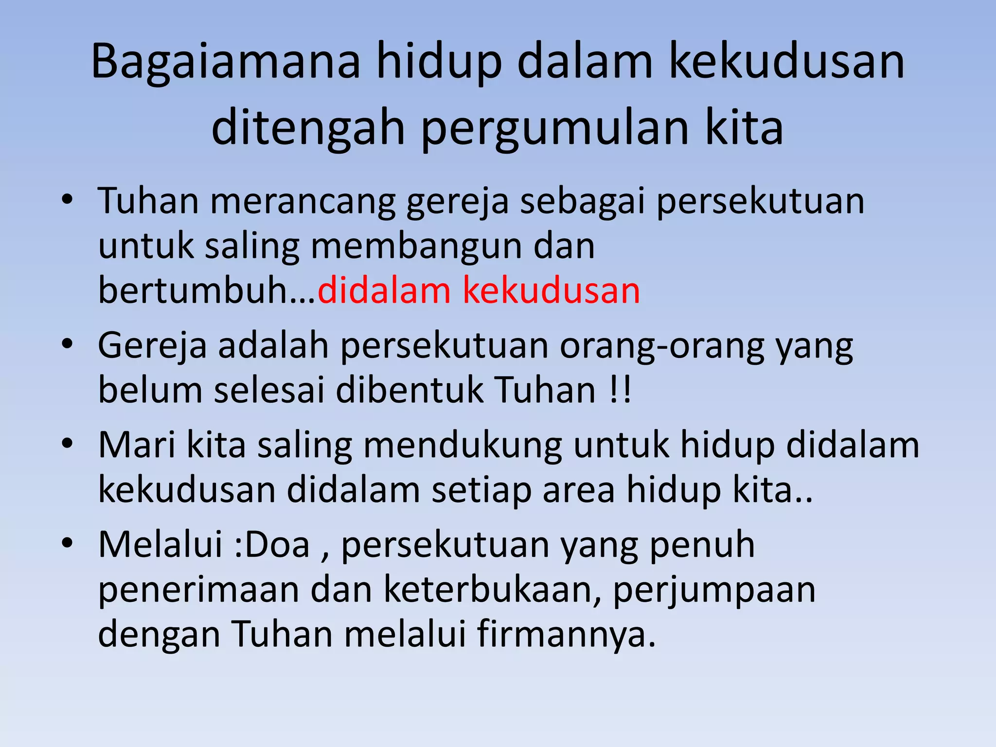 Gereja panggilan kekudusan | PPTX