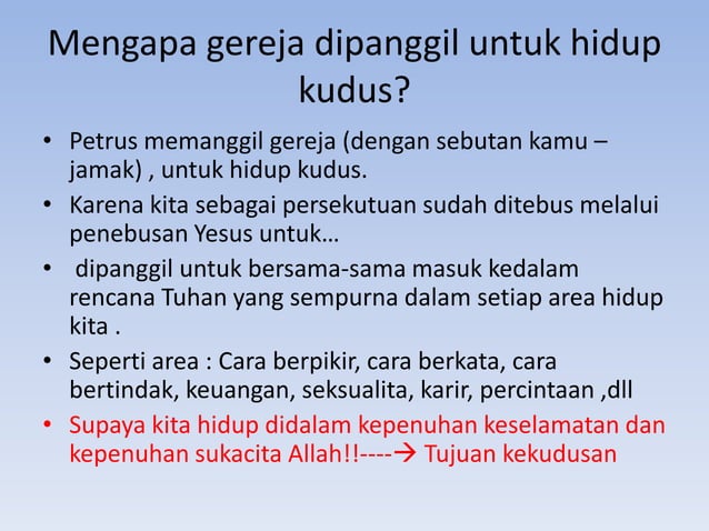 Gereja panggilan kekudusan | PPT