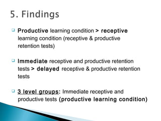 Receptive and Productive Vocabulary Teaching through Online with ...