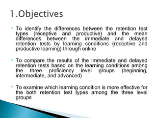 Receptive and Productive Vocabulary Teaching through Online with ...