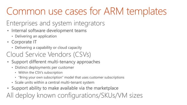 Azure resource manager deployment templates | PPTX